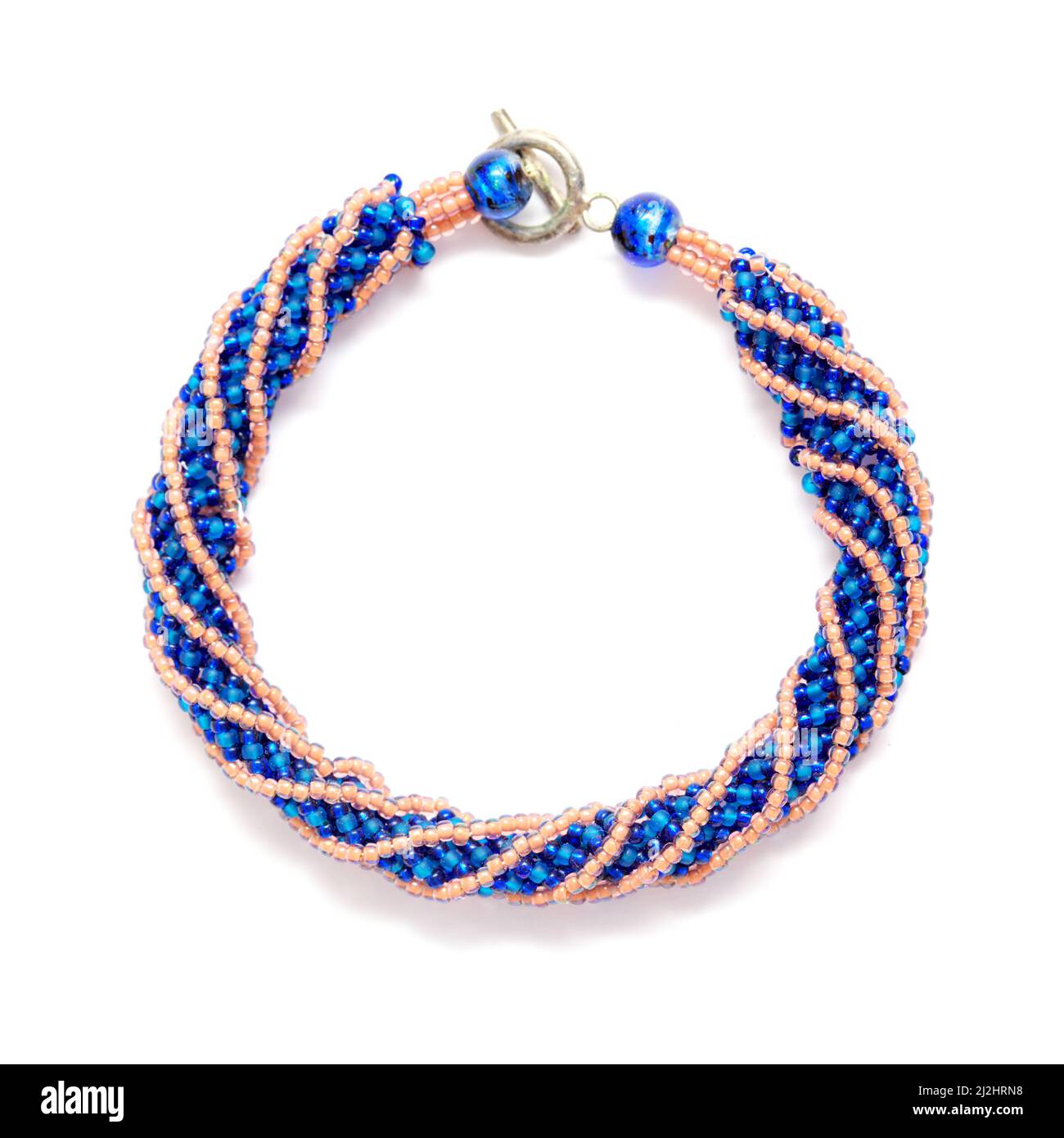 African Helix seed bead bracelet isolated on white background Stock ...