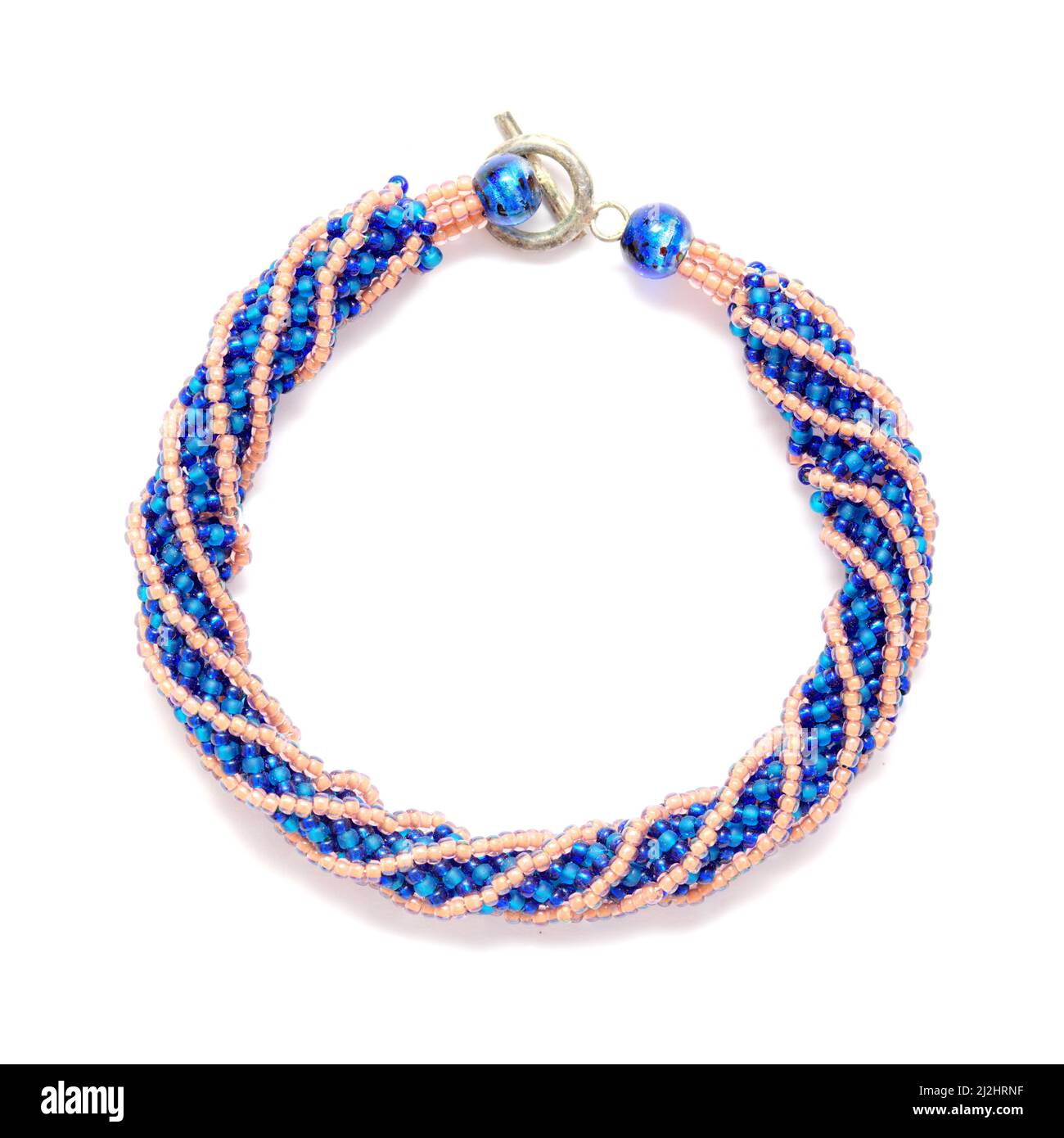 African Helix seed bead bracelet isolated on white background Stock ...