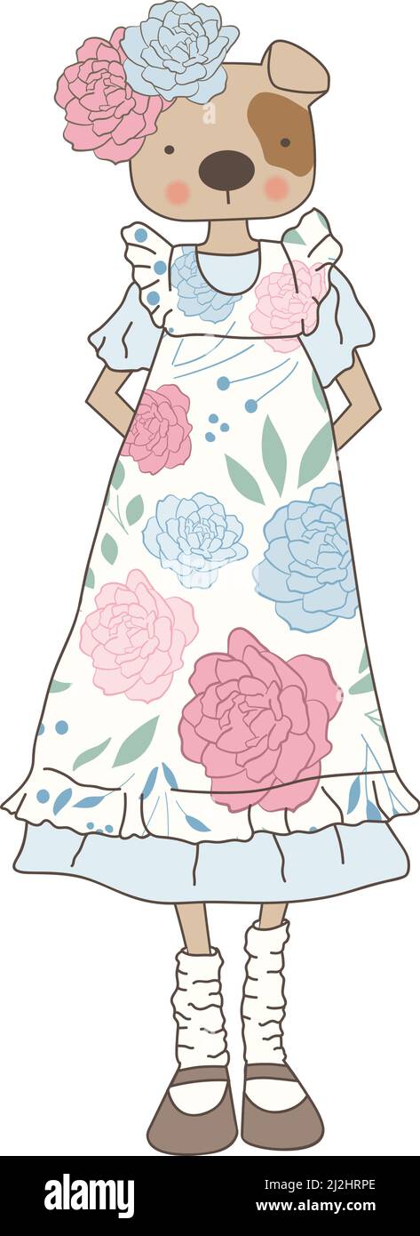puppy in a dress Stock Vector Image & Art - Alamy