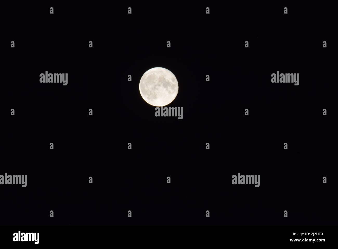 Beautiful full moon in the night sky. Full moon. Well guilt craters of ...