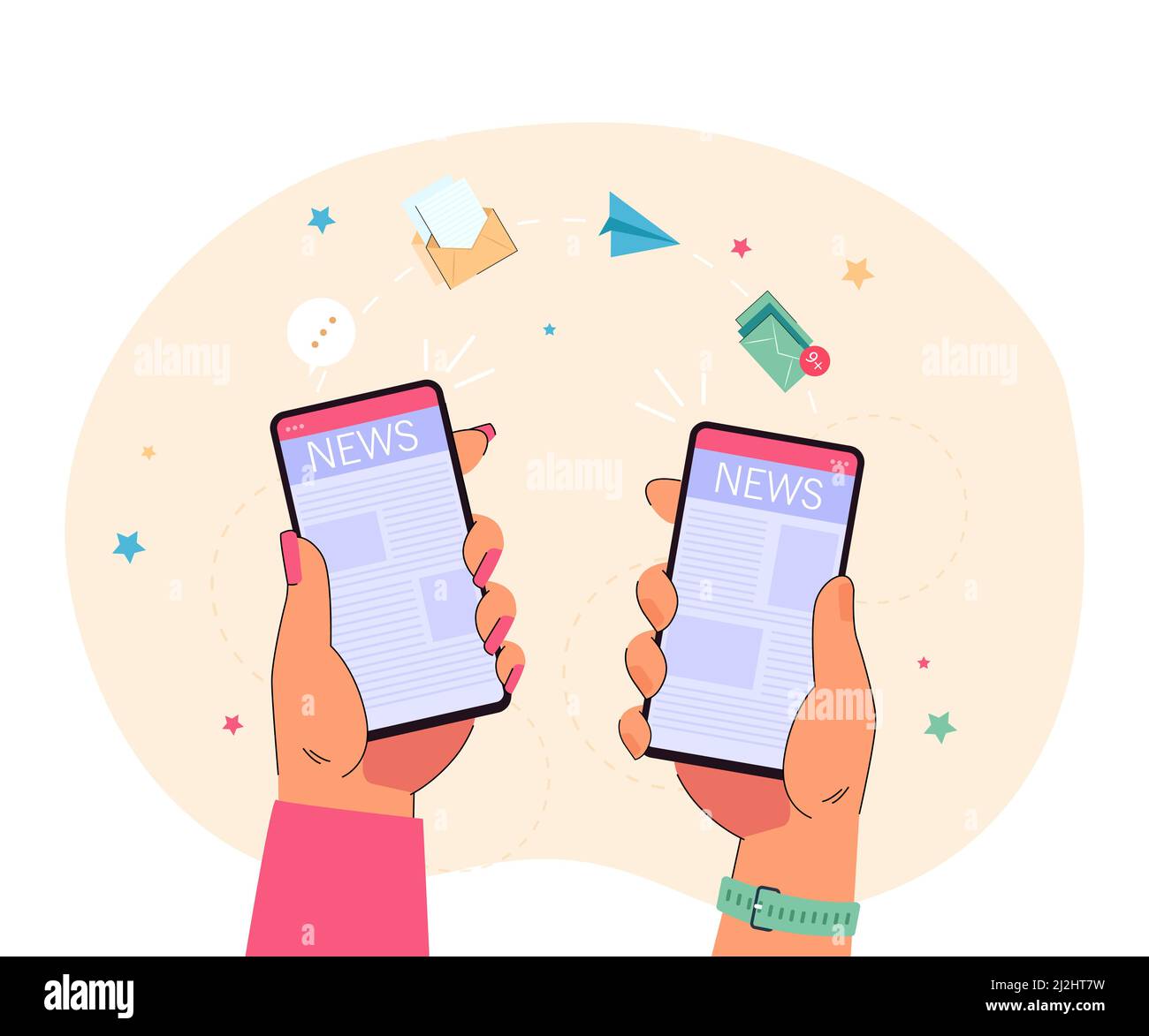 Person reading news computer Stock Vector Images - Alamy
