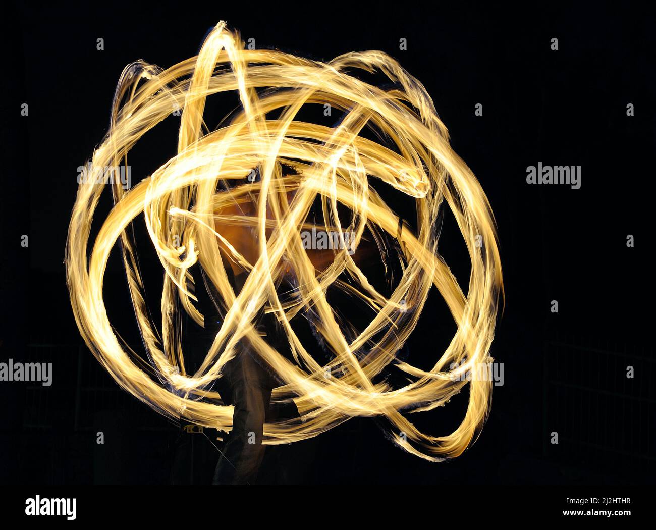 fire tracks on a long exposure during the fire show Stock Photo - Alamy