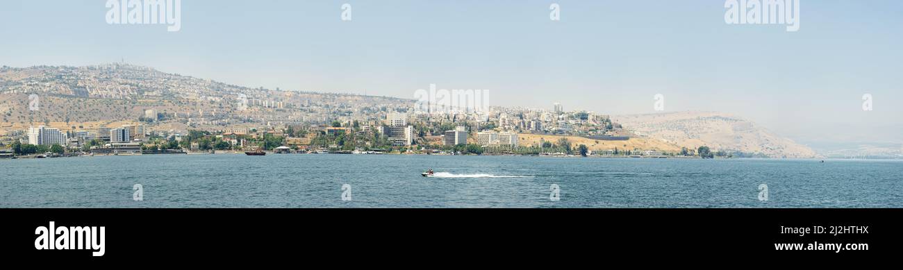 Panorama of the city of Tiberias by the Sea of Galilee (Israel Stock ...