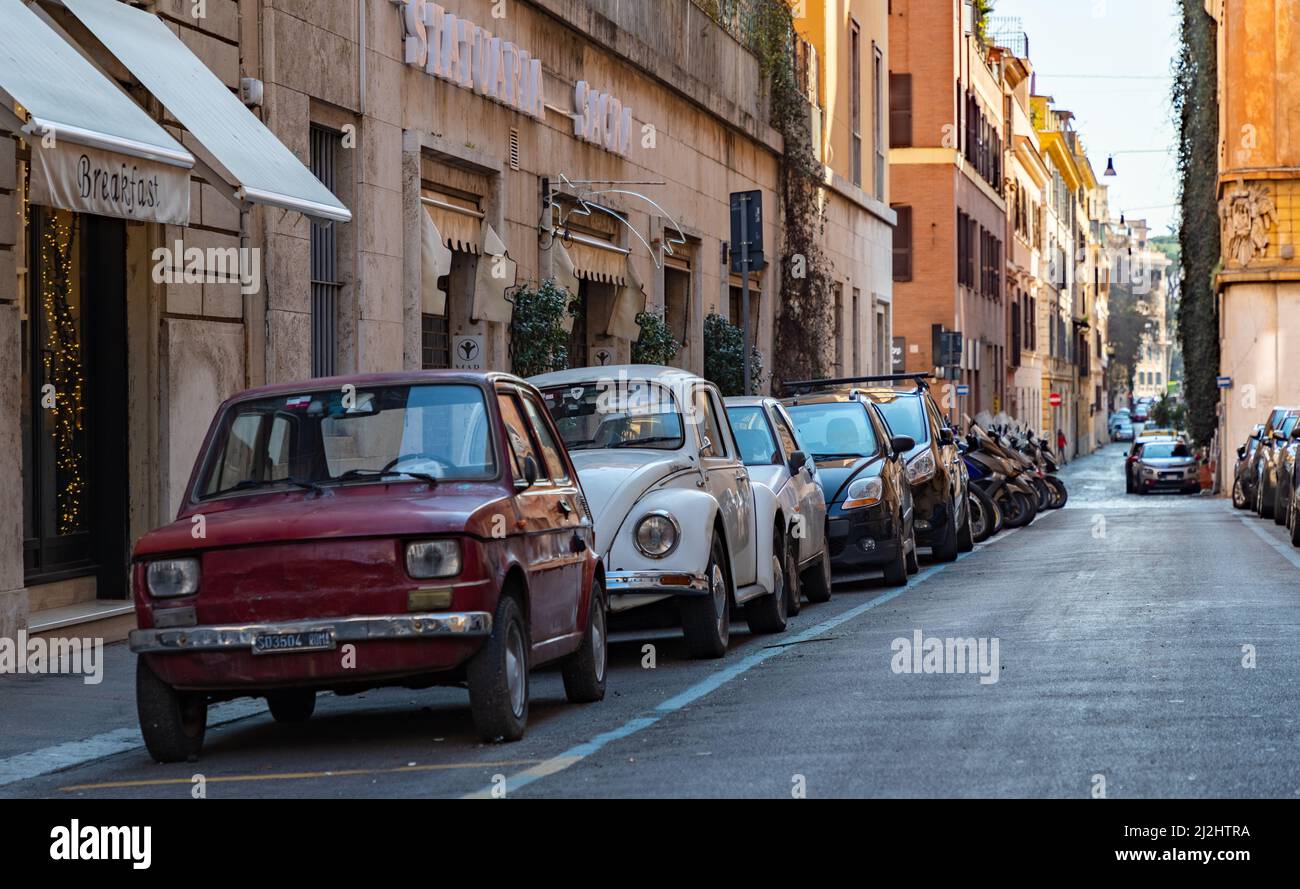 Rome street and cars hi-res stock photography and images - Alamy