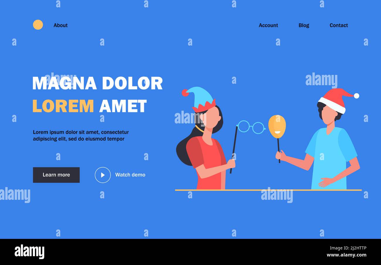 Happy people in masquerade costumes with masks. Festival, event, fun ...