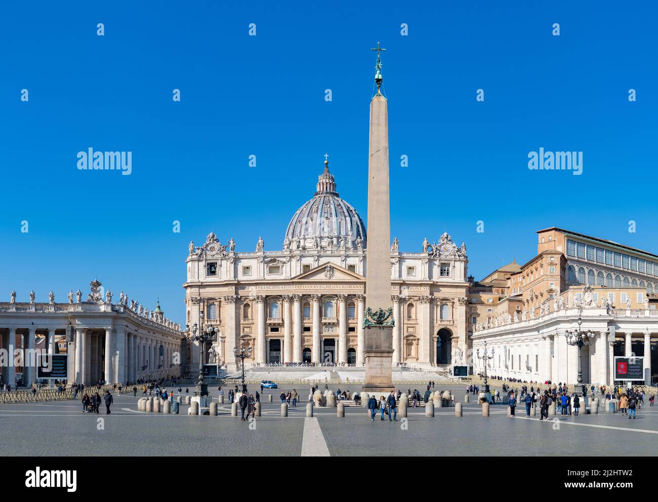 A picture of the St. Peter's Basilica, the St. Peter's Square and the ...