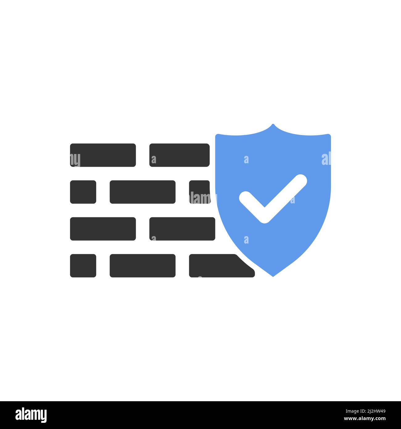 Firewall protected vector icon on white background Stock Vector Image ...