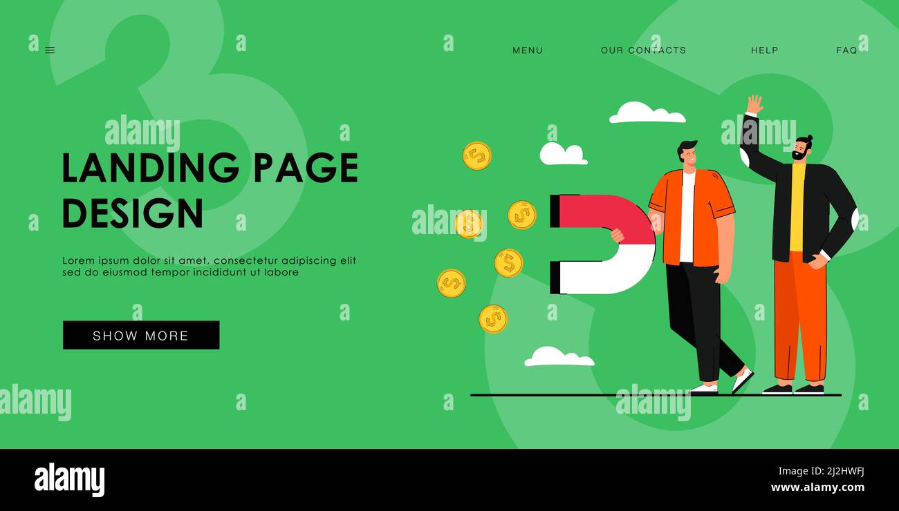 Man increasing income vector illustration. Young male character holding ...