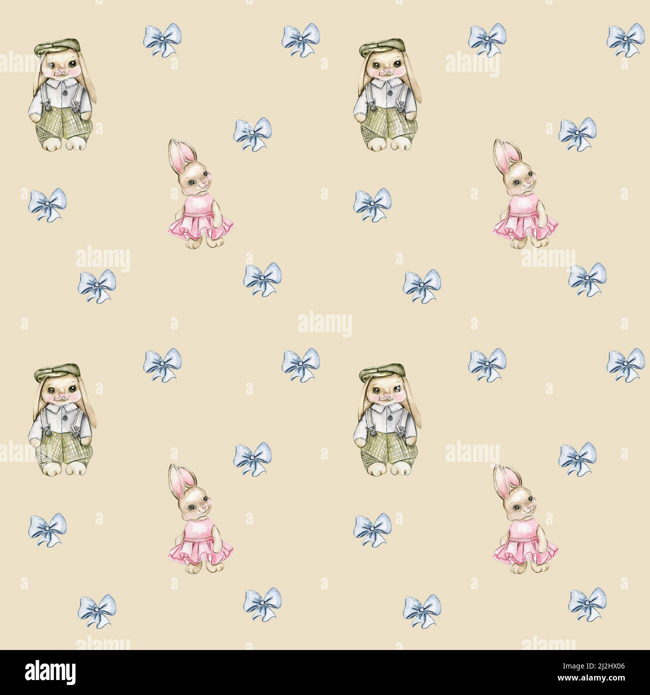 watercolor easter seamless pattern digital paper Stock Photo - Alamy