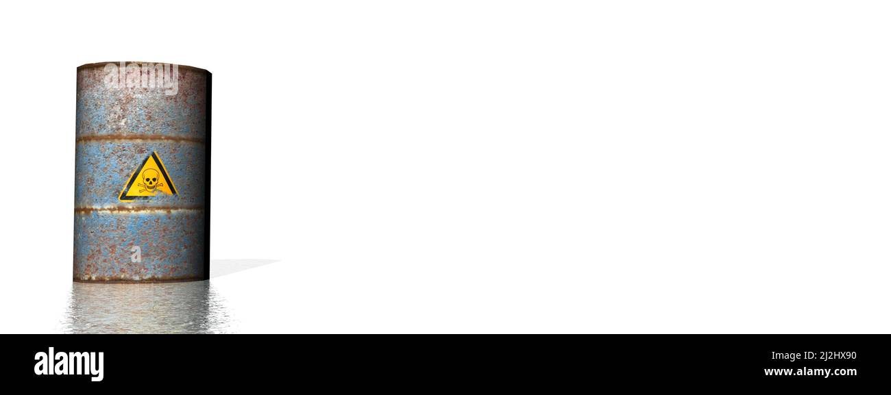 Single grey metallic death skull logo barrel - 3D render Stock Photo ...