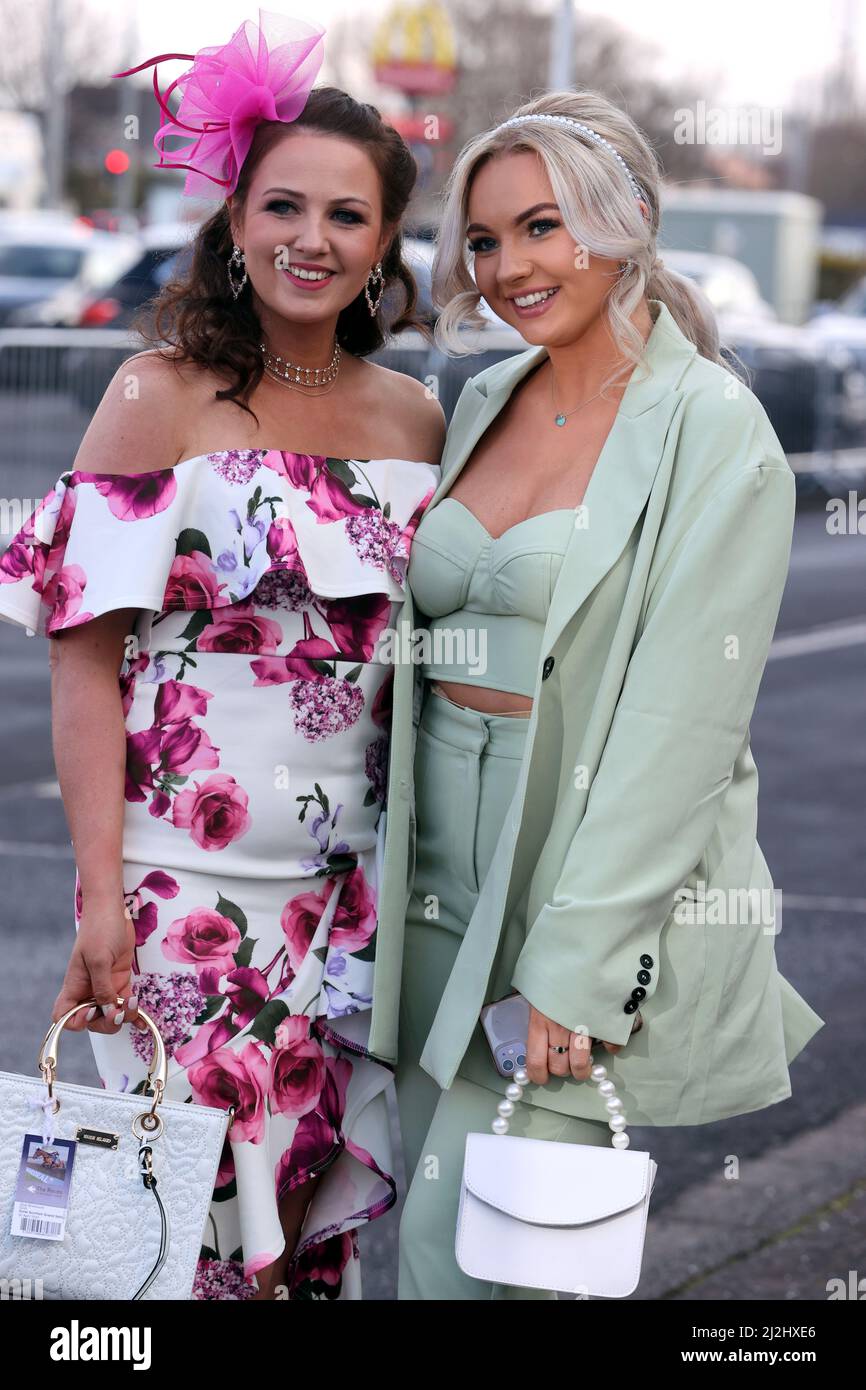 Racegoers at Ayr Racecourse, Ayr, ahead of the Coral Scottish Grand ...