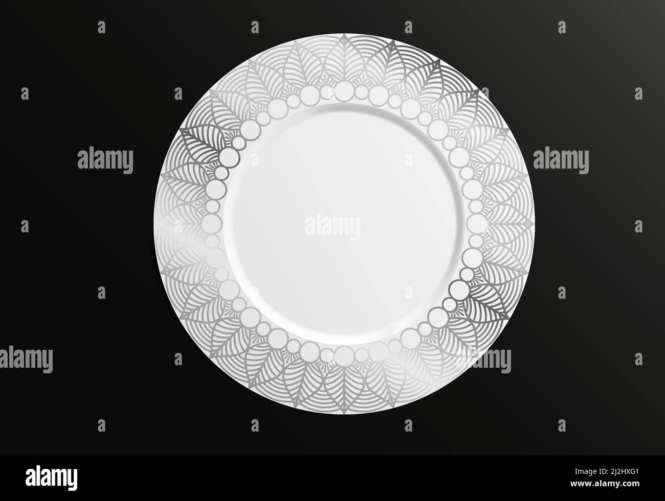 Decorative plate template. Mandala Ornament and round frame. Vector ...