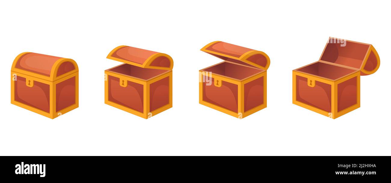 Closed wooden treasure chest lock Stock Vector Images - Alamy