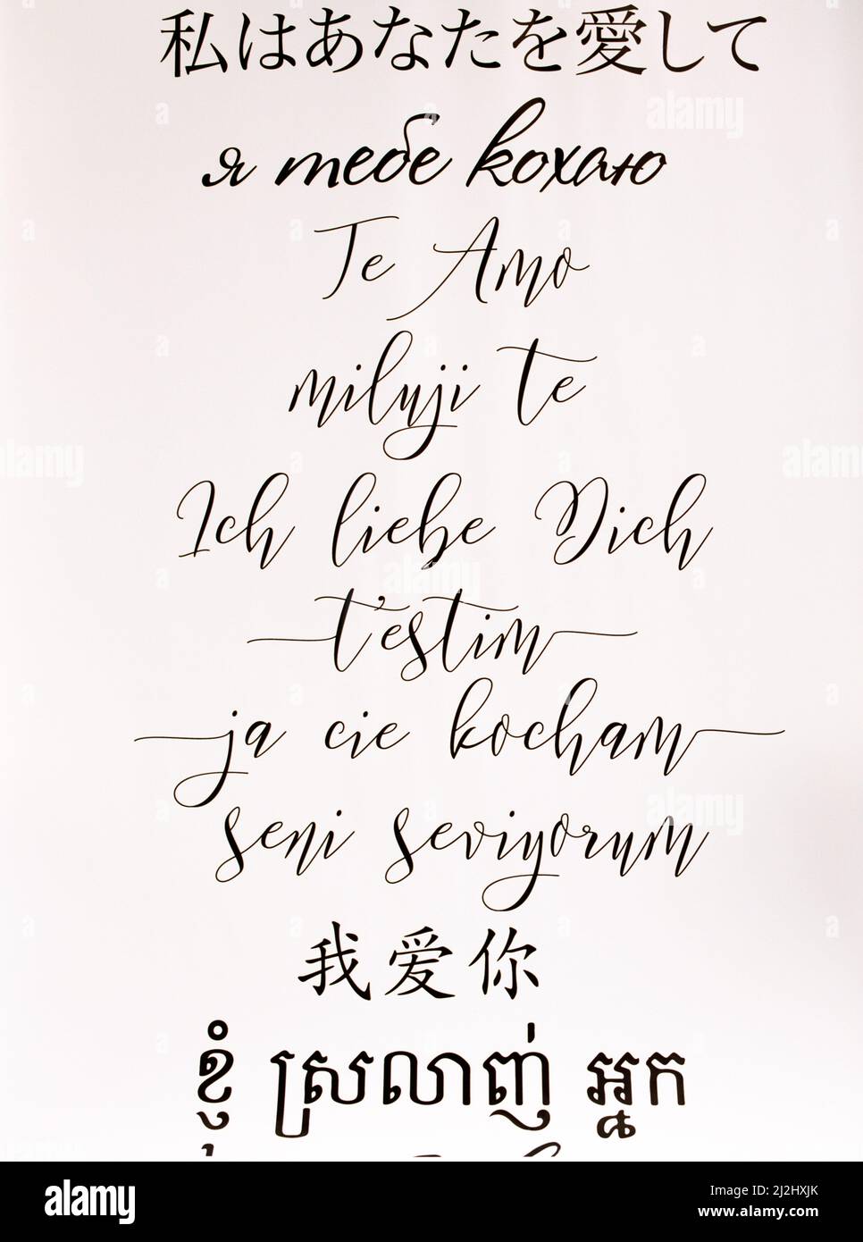 I love you lettering on different languages. Valentines day concept ...