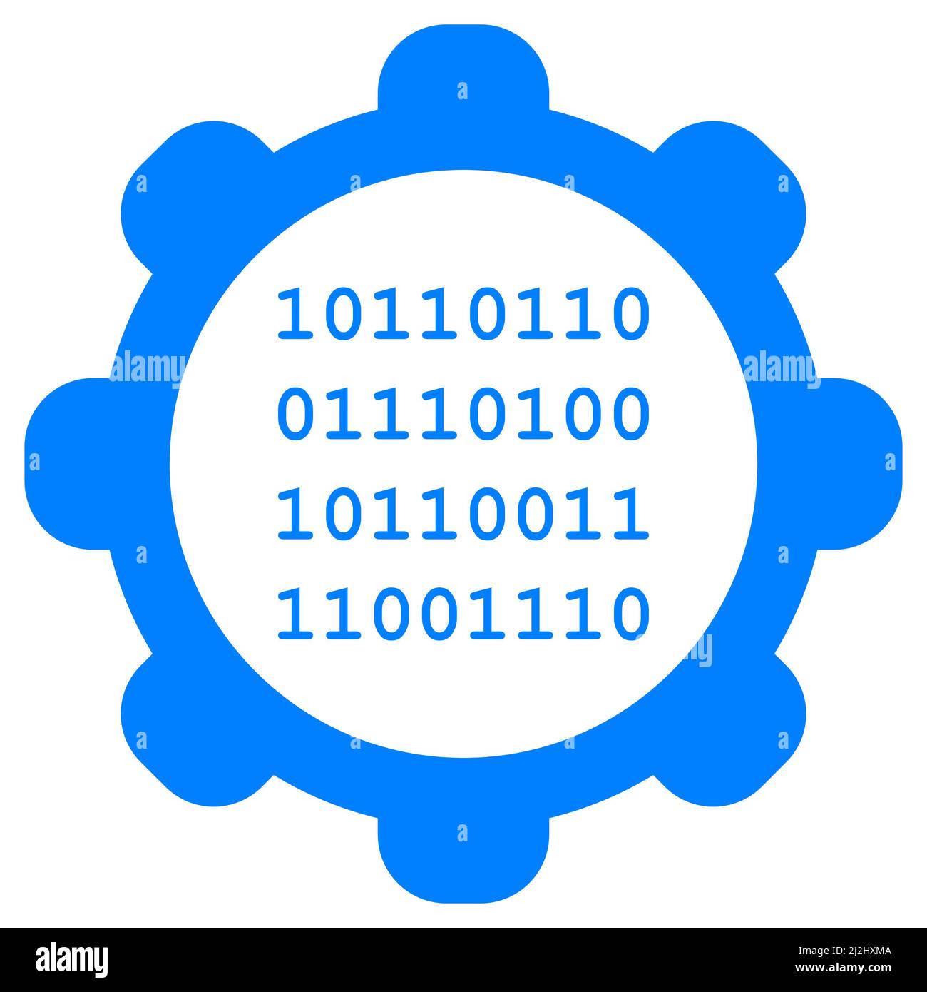 Binary code and wheel Stock Photo - Alamy