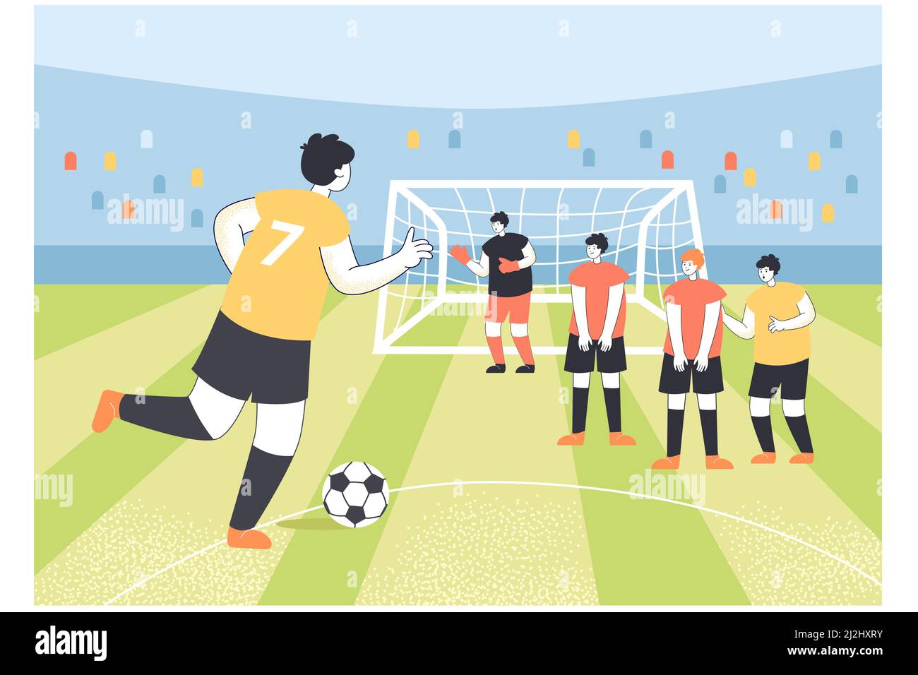 Free kick during football match Stock Vector Images - Alamy