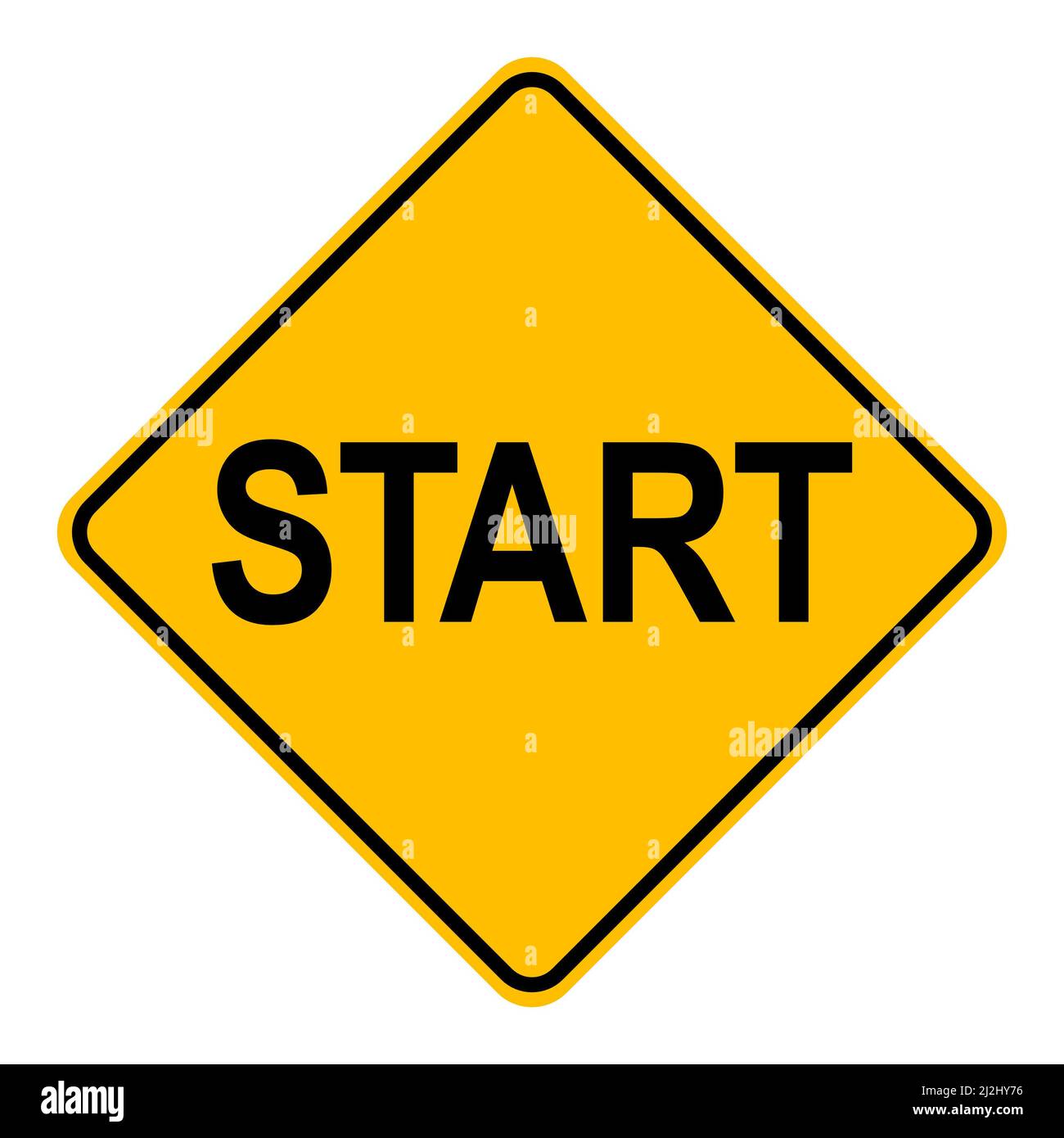 Start and road sign Stock Photo - Alamy
