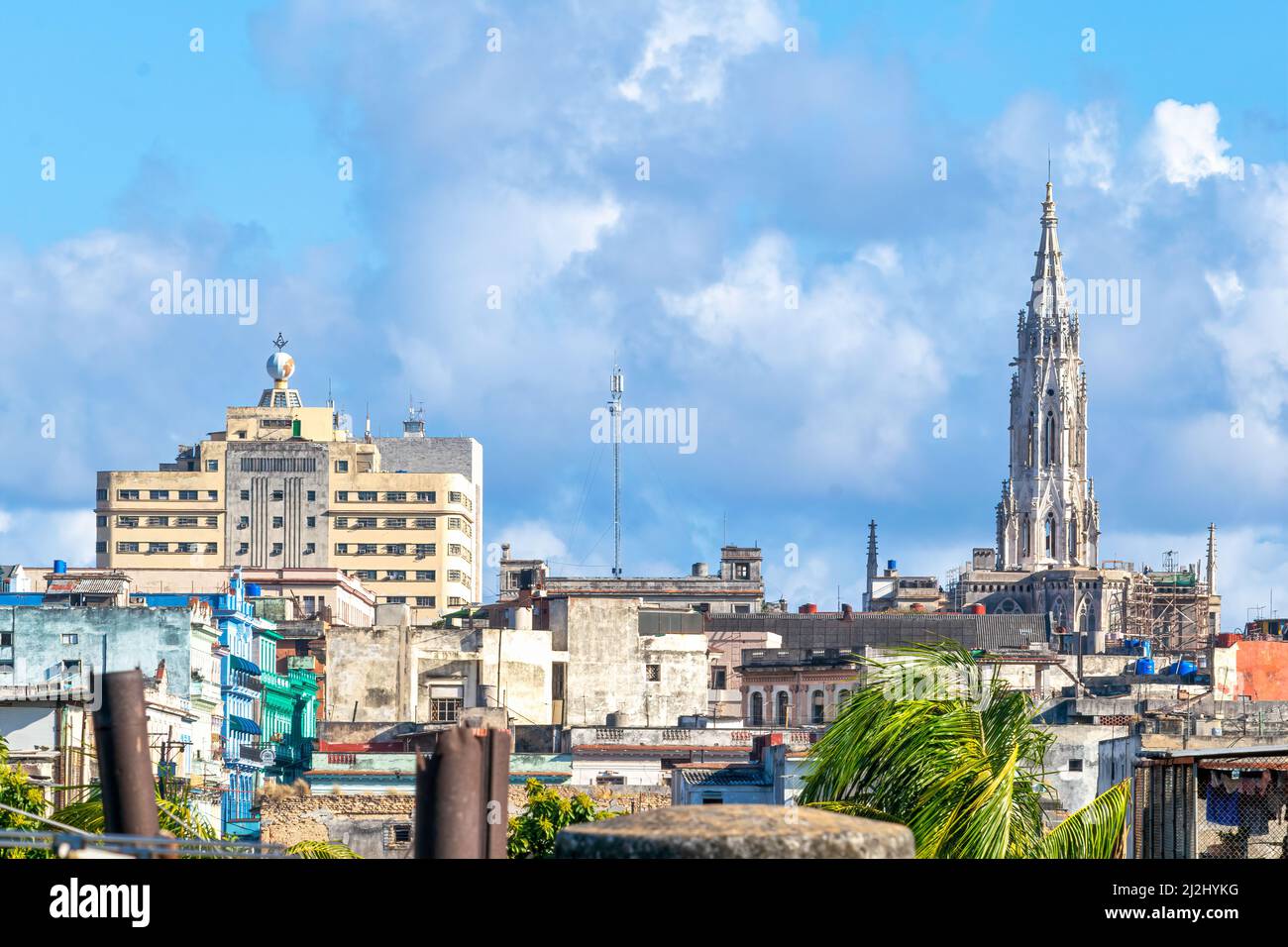 Urban skyline and cityscape of the Cuban capital city. The Masonic ...