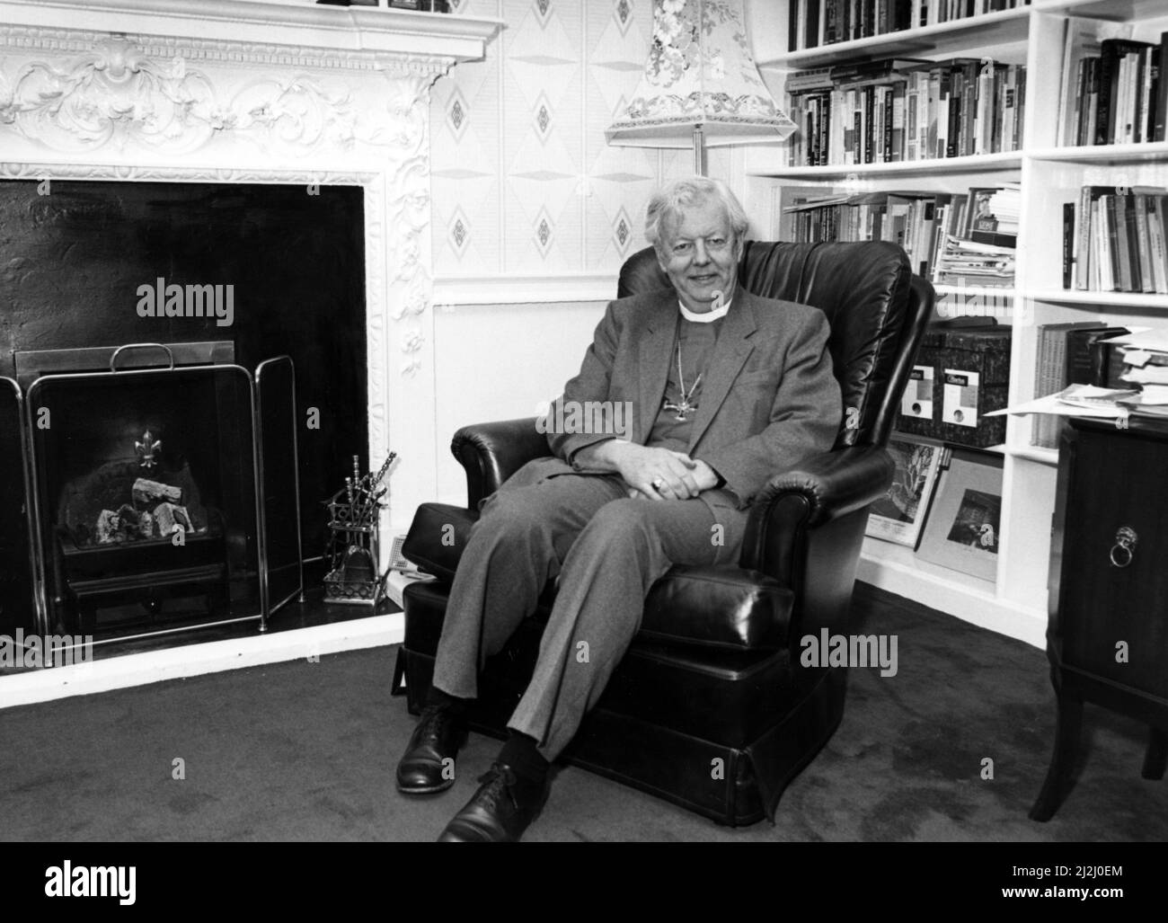 The Bishop of Durham, David Jenkins, in his study at the Bishops Palace ...