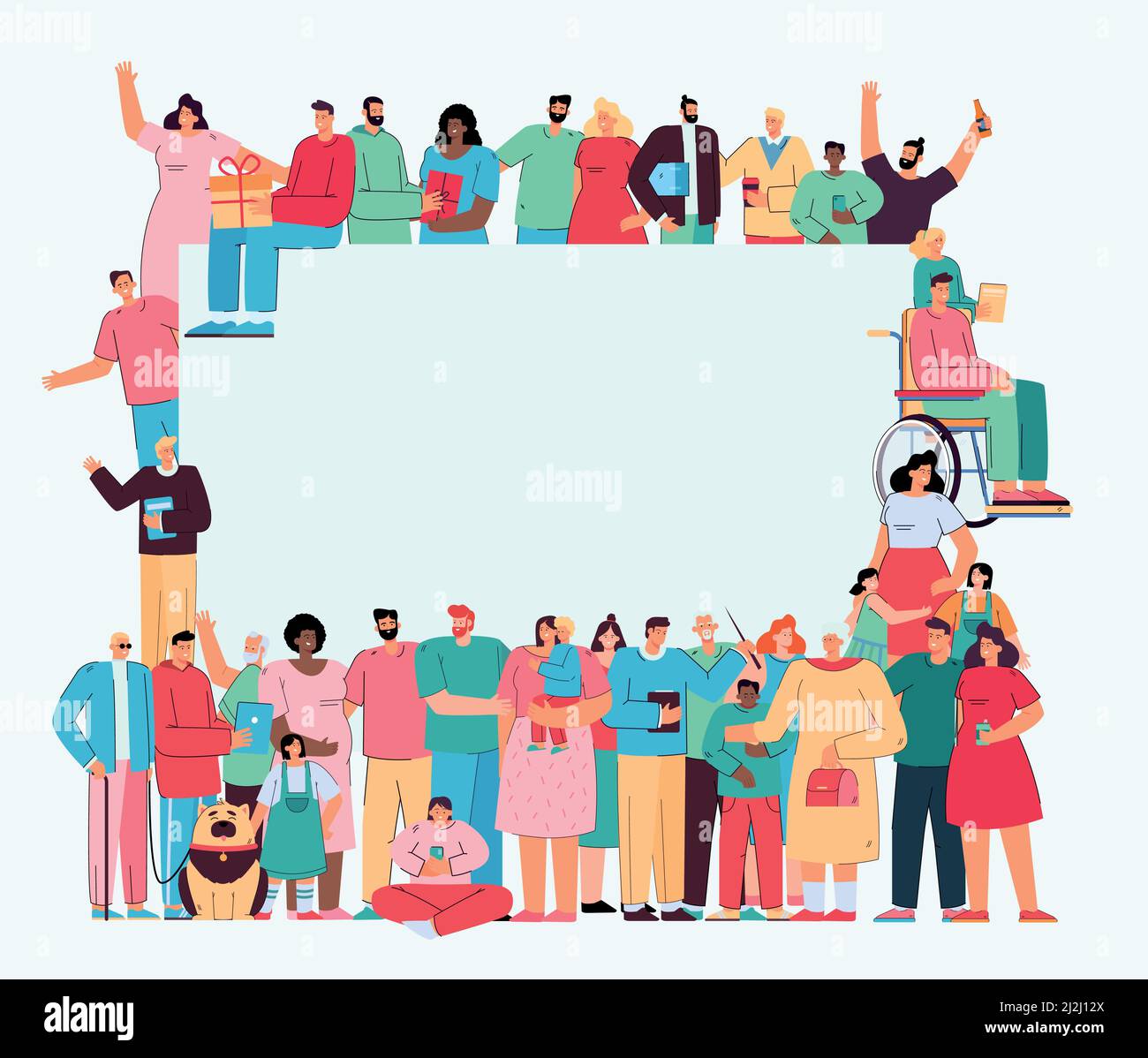 Crowd gathering around Stock Vector Images - Alamy