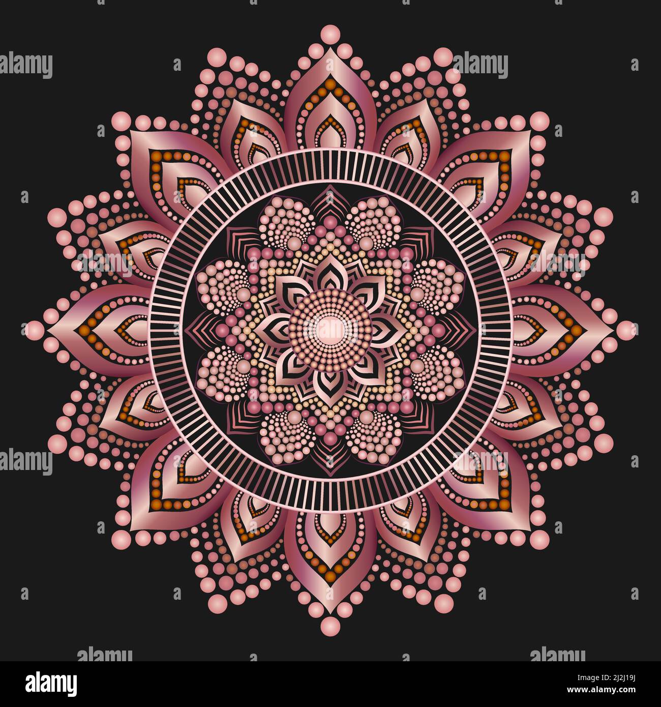 Mandala Dot Art. Dotted Floral Mandala. Decoration Ornament Consisting ...