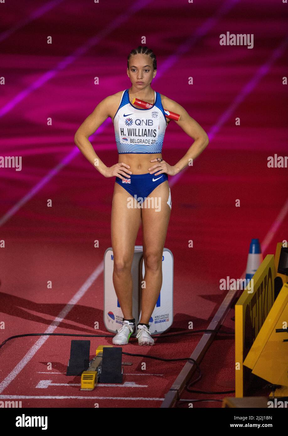 Hannah Williams GB & NI running the first leg of the women’s relay ...