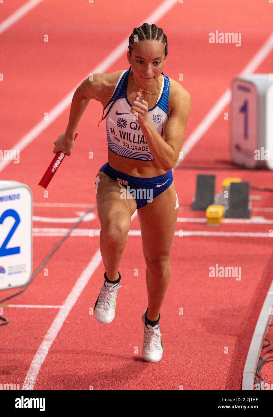 Hannah Williams GB & NI running the first leg of the women’s relay ...