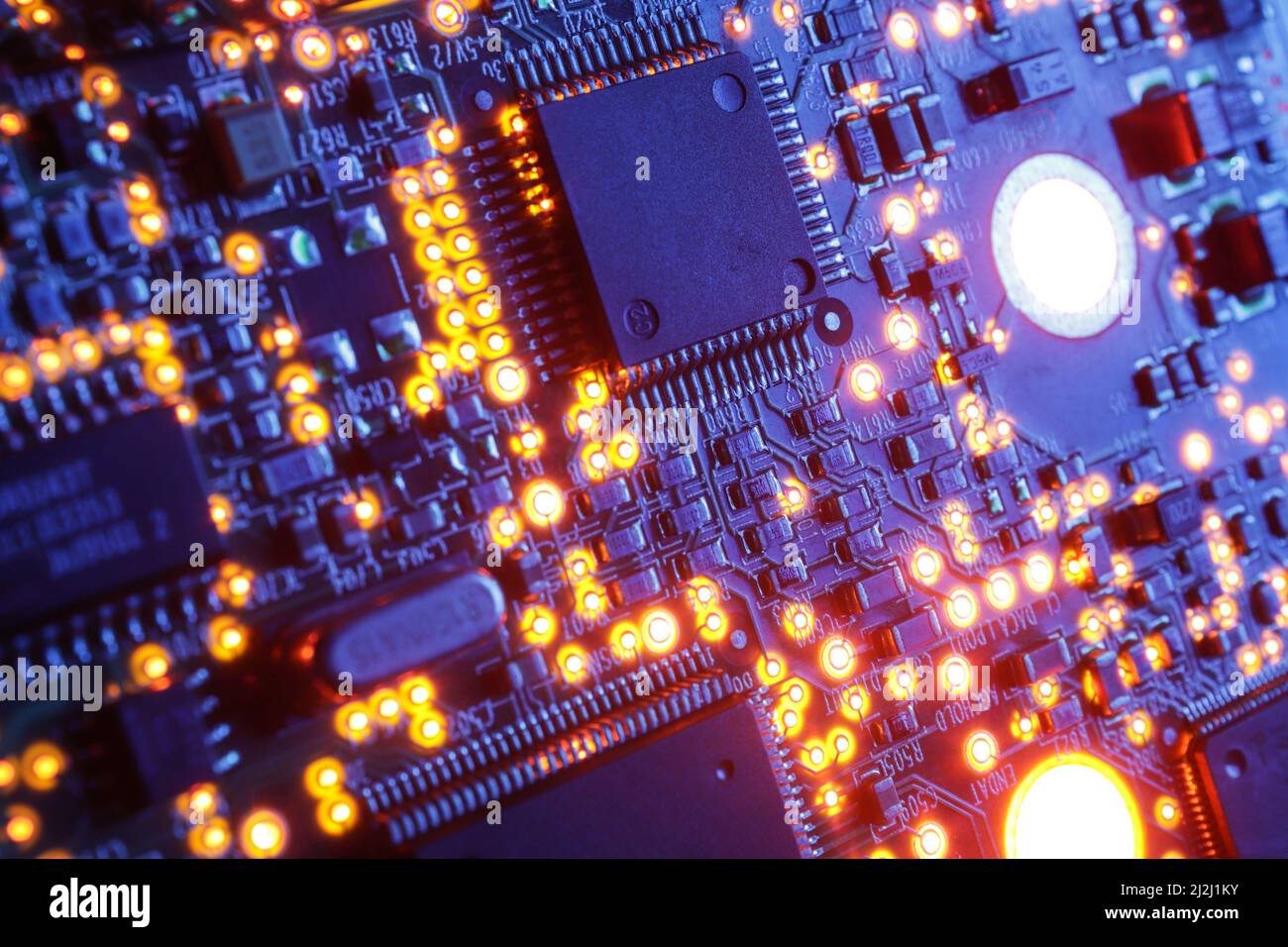 Computer Microchips and Processors on Electronic circuit board ...
