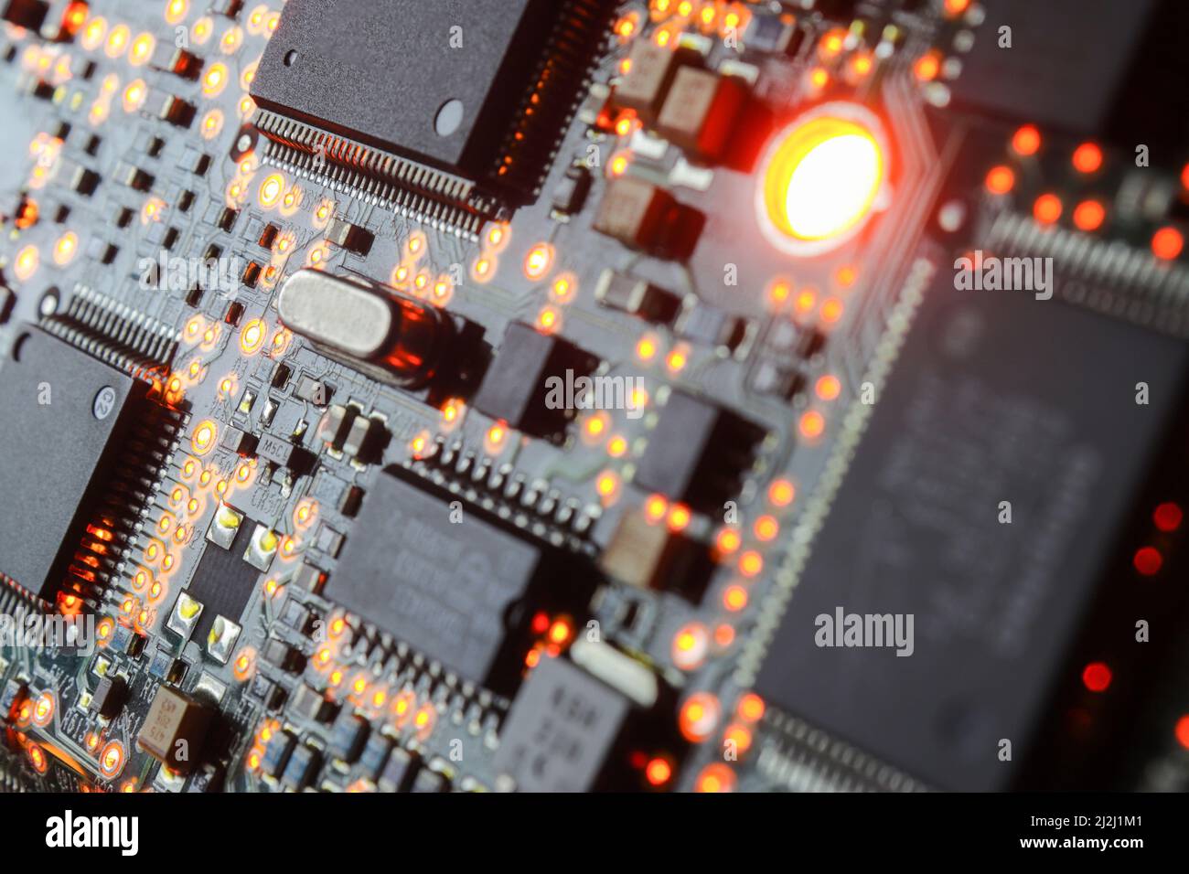 Computer Microchips and Processors on Electronic circuit board ...