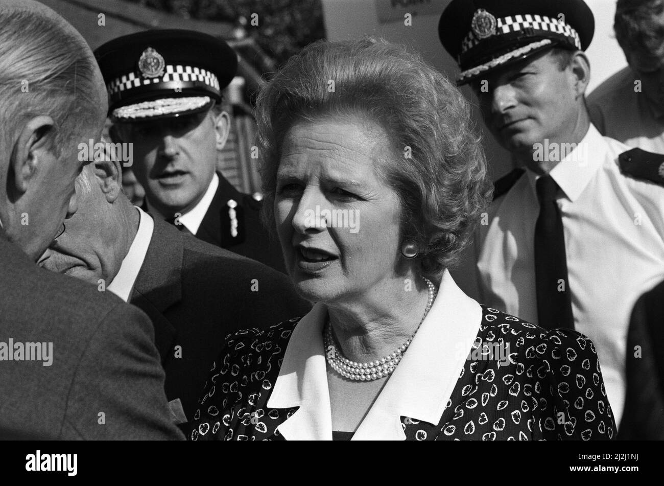 Prime Minister Margaret Thatcher visits Hungerford, Berkshire ...