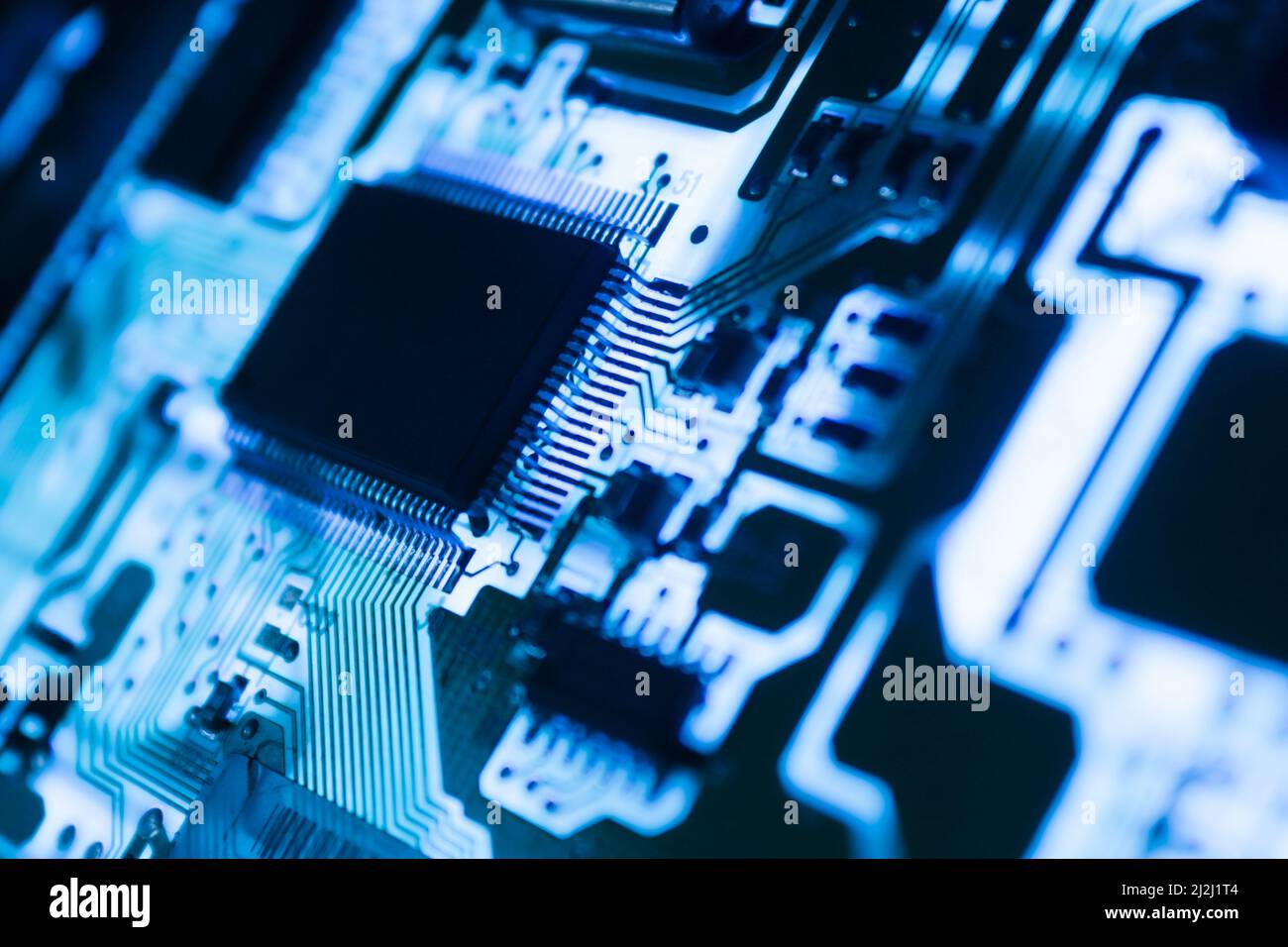 Computer Microchips and Processors on Electronic circuit board ...