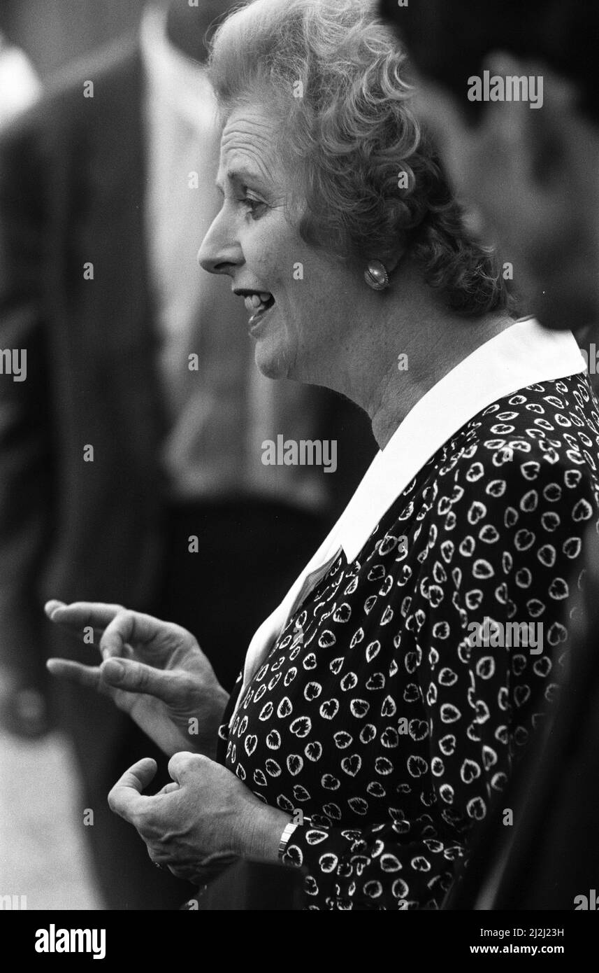Prime Minister Margaret Thatcher visits Hungerford, Berkshire ...