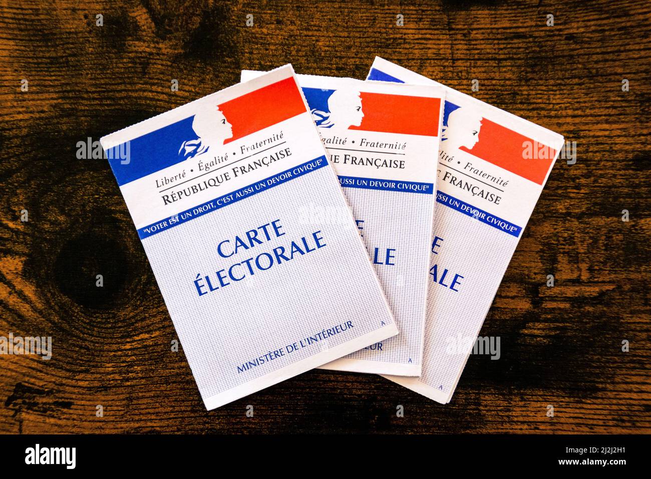 voter card with writing in french electoral card french republic Stock ...