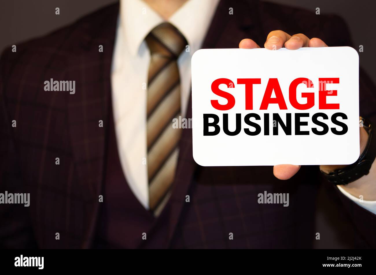Text sign showing STAGE Business. Conceptual photo purchasing process ...