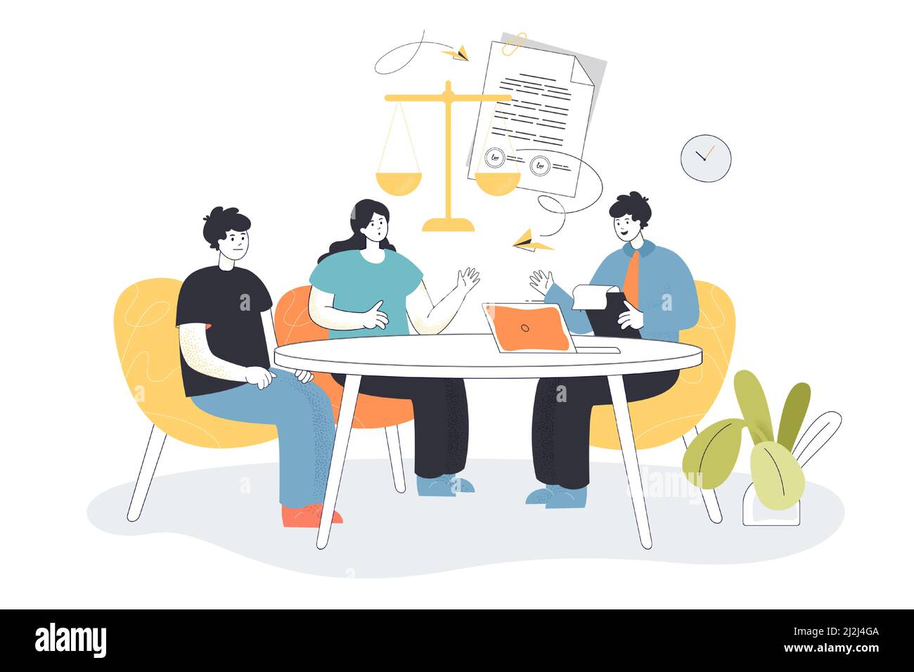 Lawyer talking to his client Stock Vector Images - Alamy