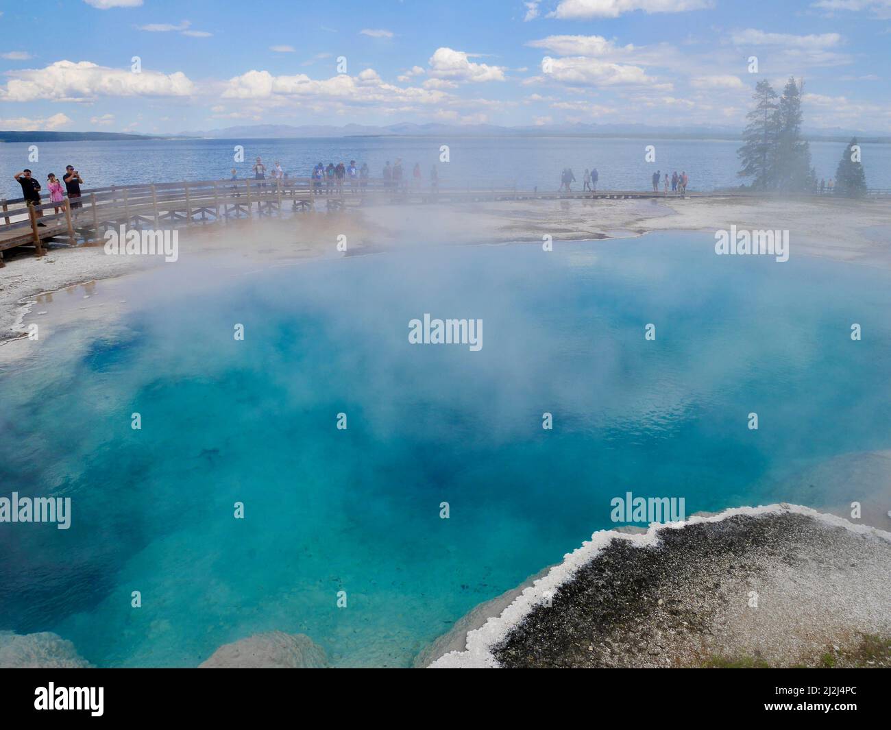 Abstract thermal pool in yellowstone national park hi-res stock ...