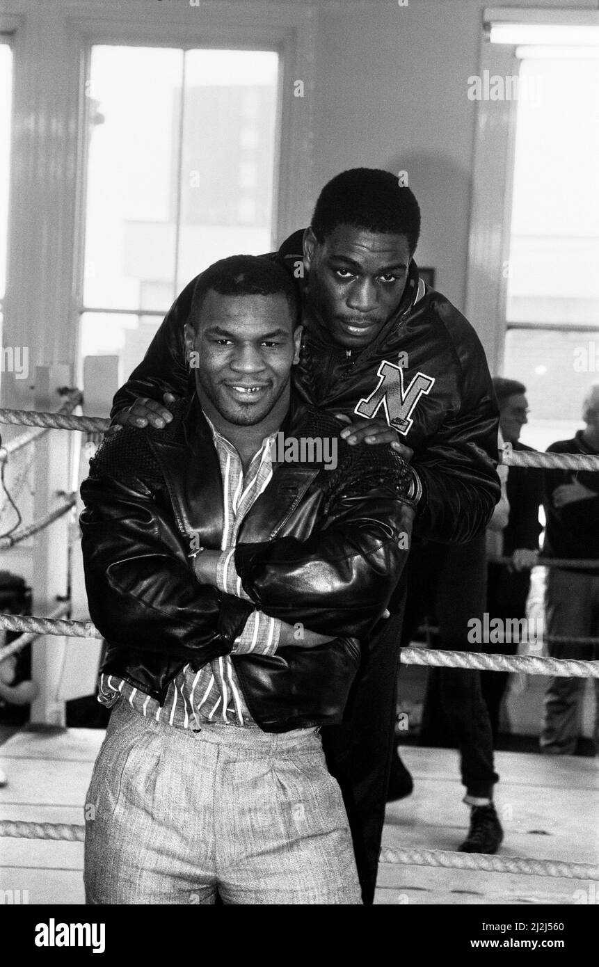 Mike Tyson meets Frank Bruno. Tyson's in London to see Frank Bruno ...