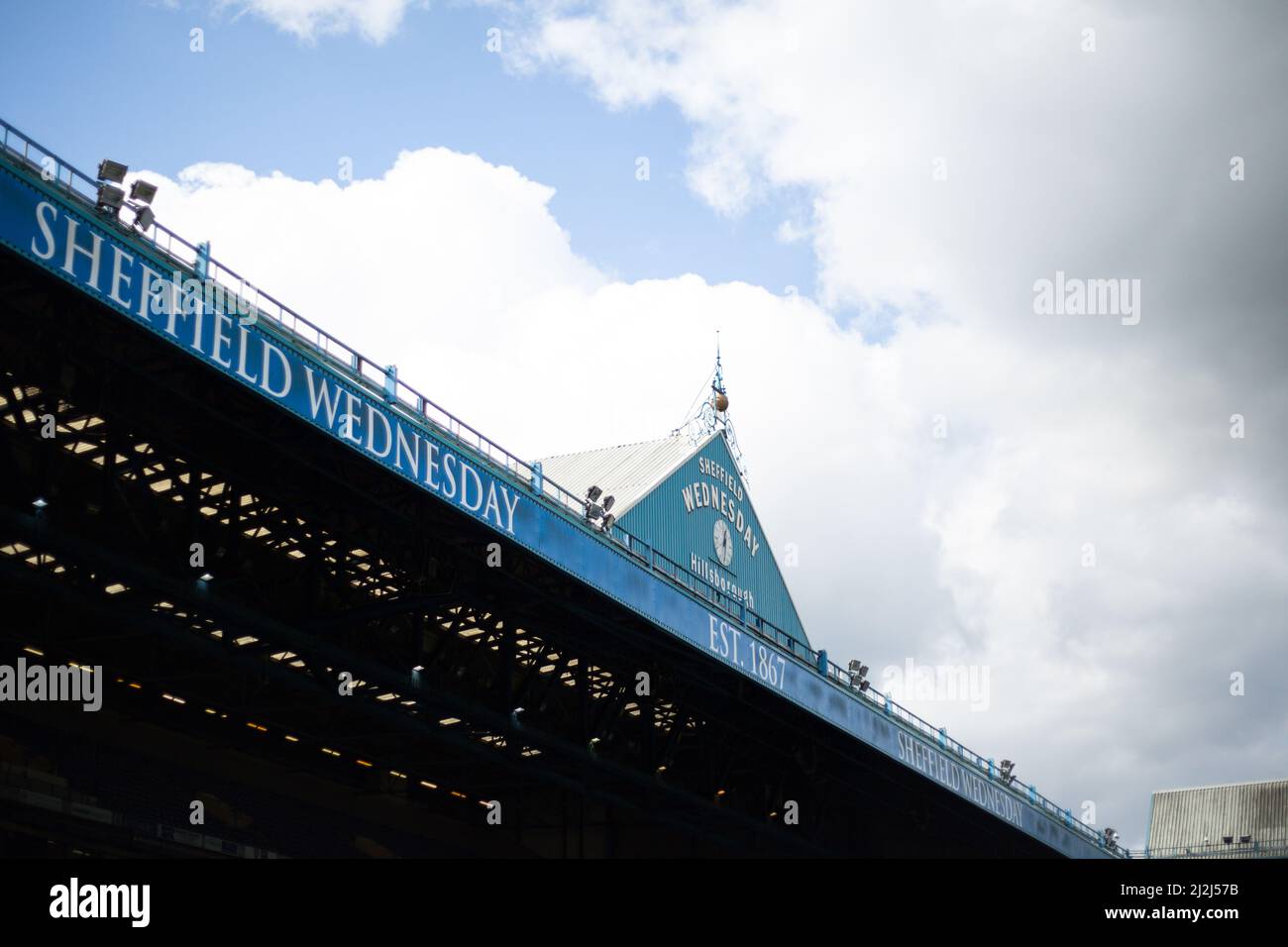 A view of the Sheffield Wednesday clock face inside Hillsborough ...