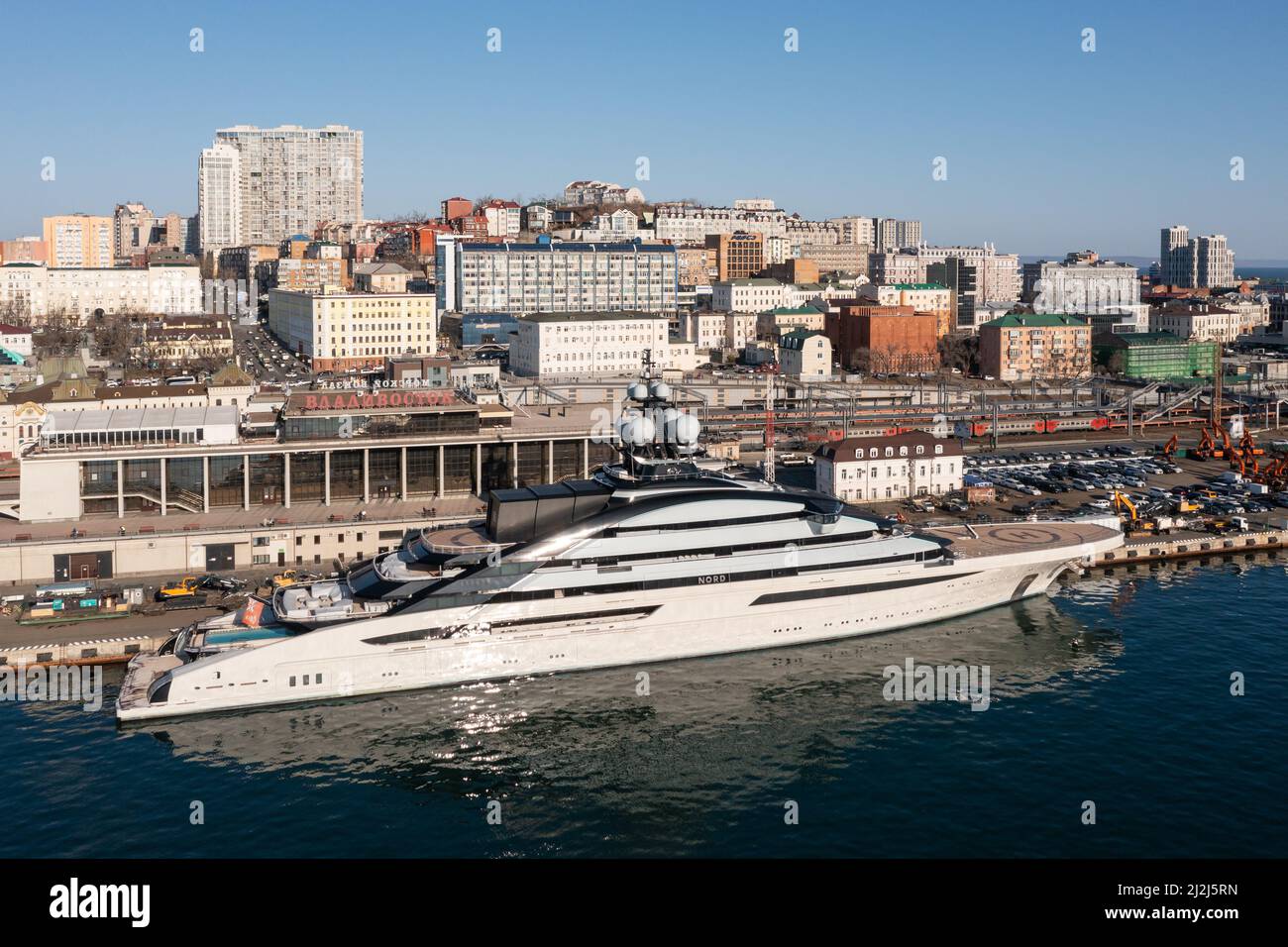 The yacht NORD owned by the Russian aligarh, the owner of the company ...