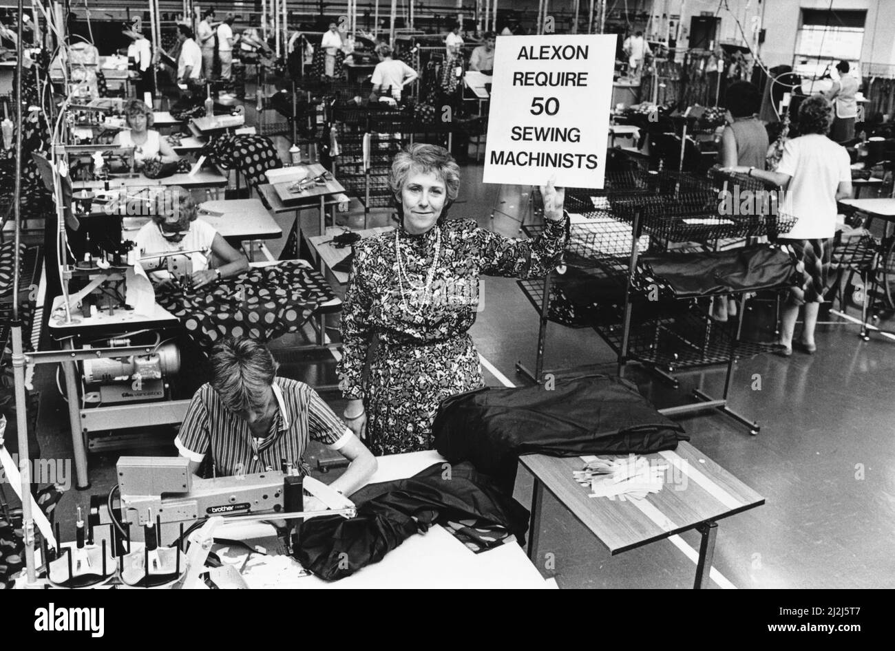 Personnel manager Tricia Hawkins of Alexon textiles factory at Alexon ...