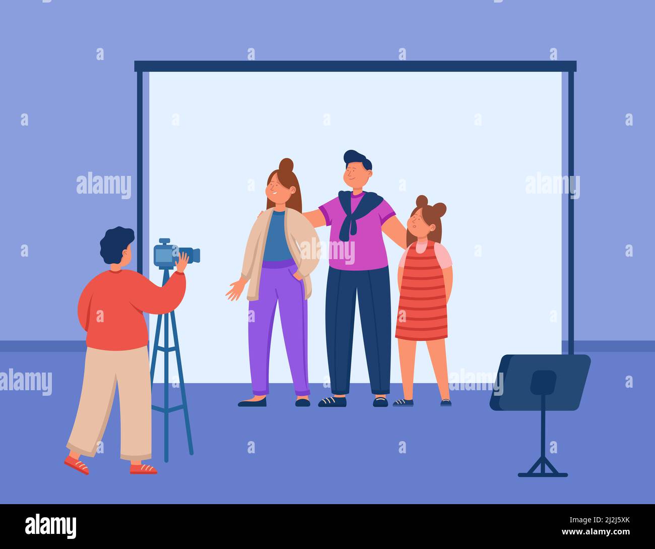 Mother daughter studio shot standing Stock Vector Images - Alamy