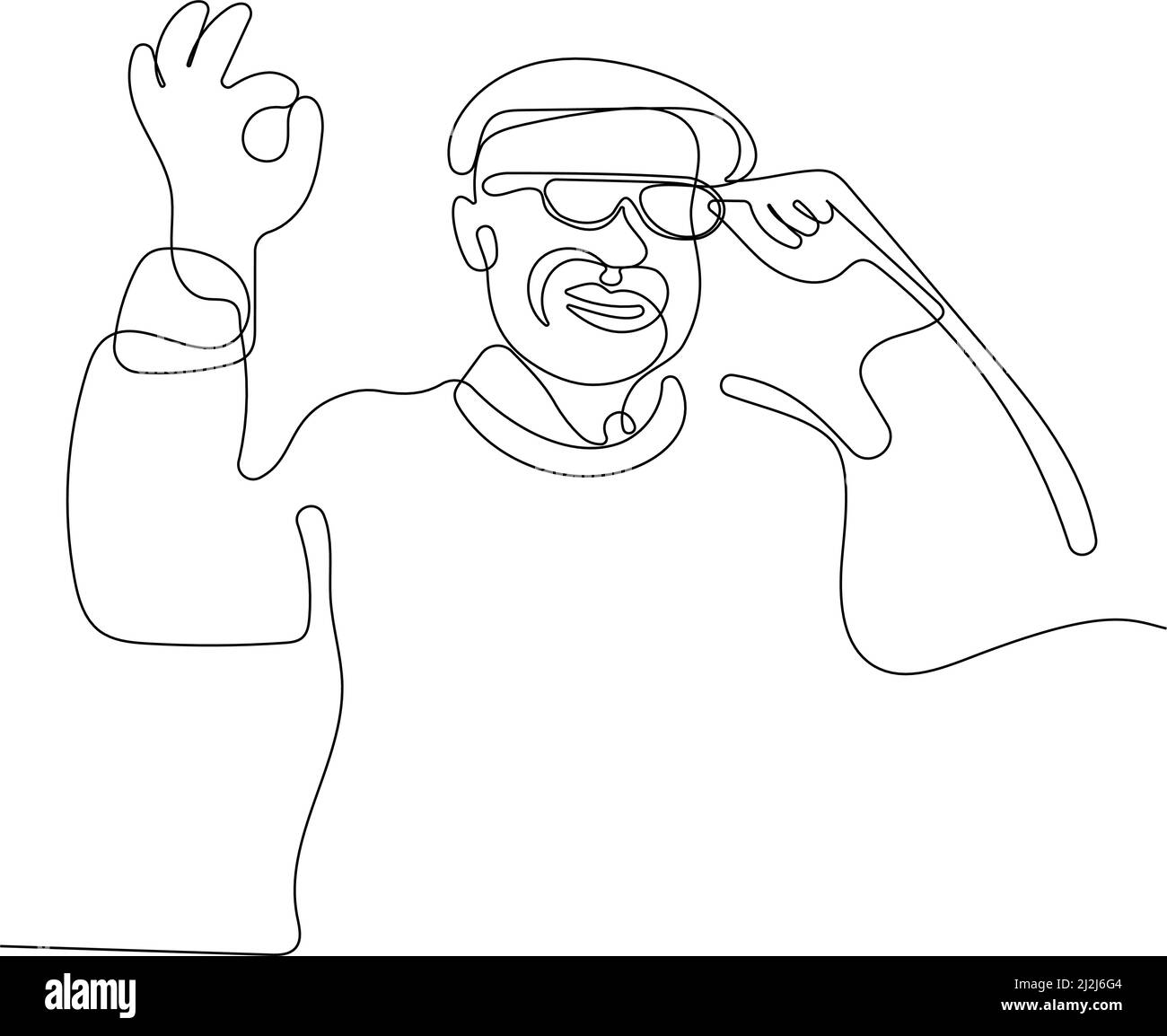 happy senior man with glasses eye examination test Stock Vector Image ...