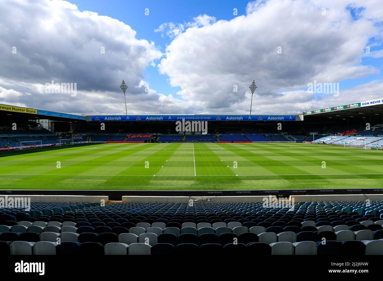 General view inside Elland Road Stadium ahead of today's game Stock ...