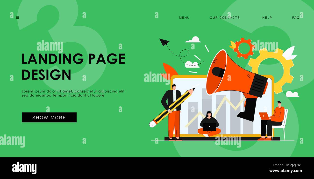 Business speaker with loudspeaker and media marketing promotion ...