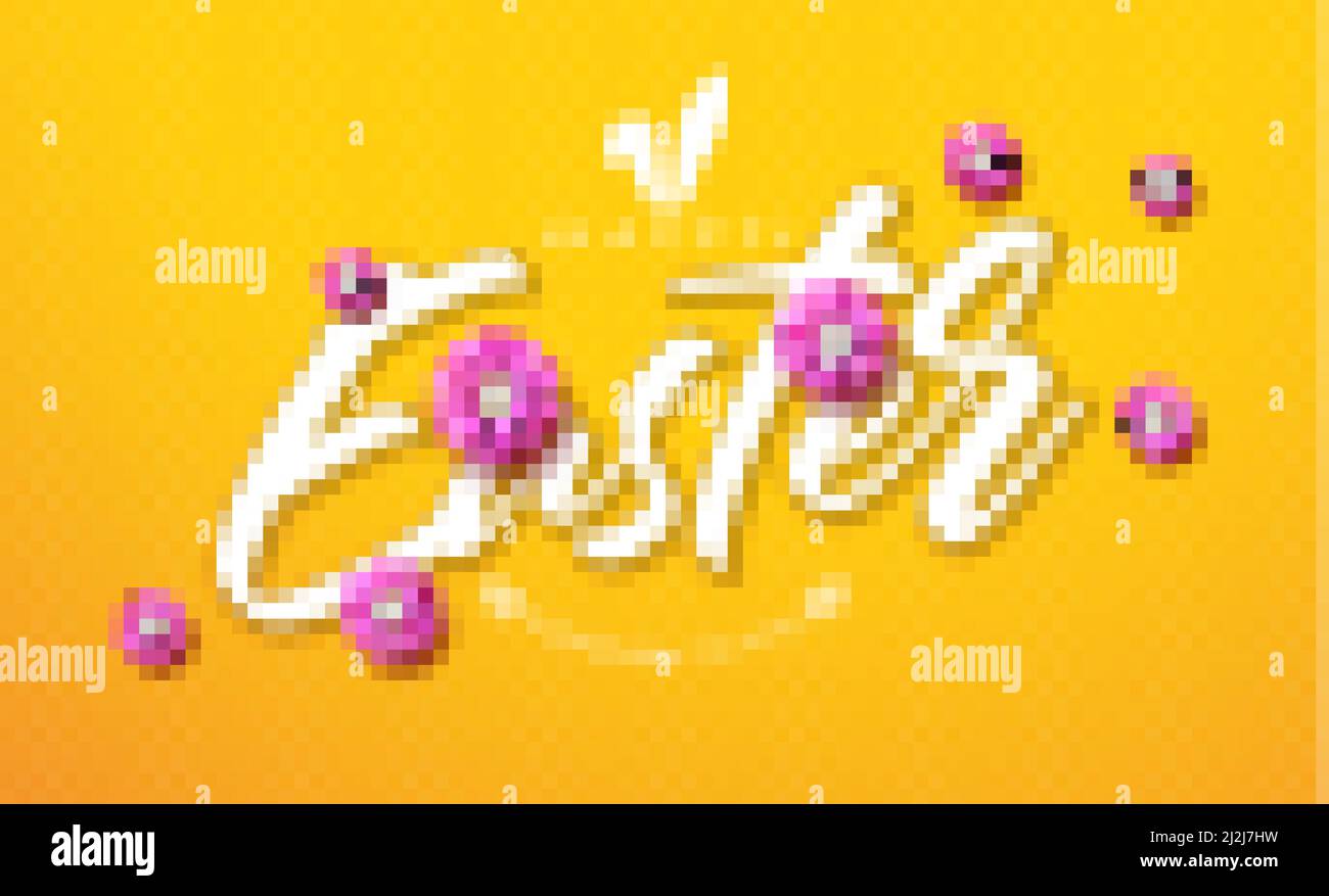 Happy Easter Illustration with Spring Flower and Rabbit Ears Symbol on ...