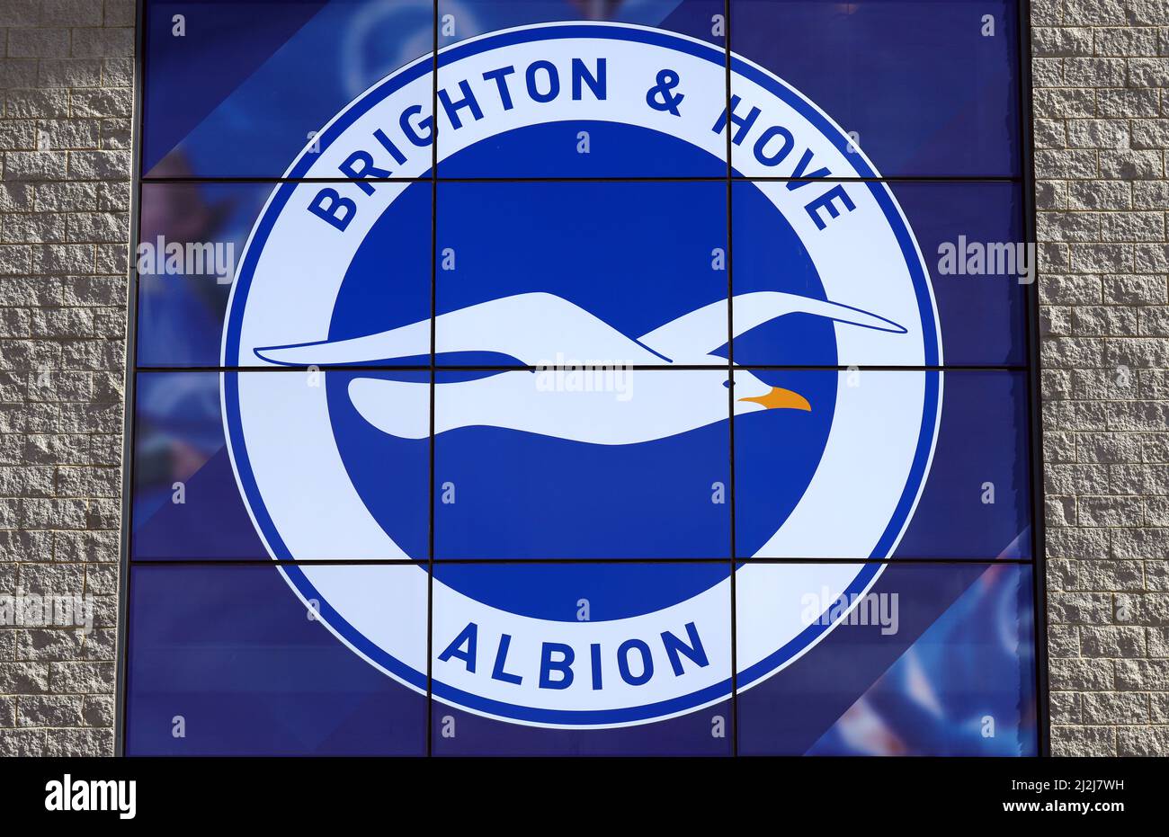 General view of the logo before the Premier League match at the AMEX ...