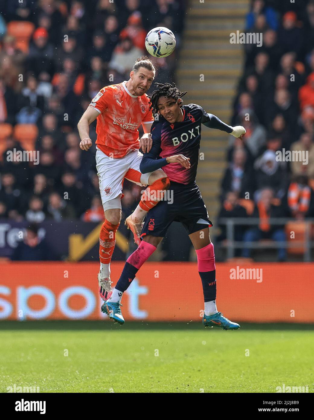 James Husband #3 of Blackpool and Djed Spence #2 of Nottingham Forest ...