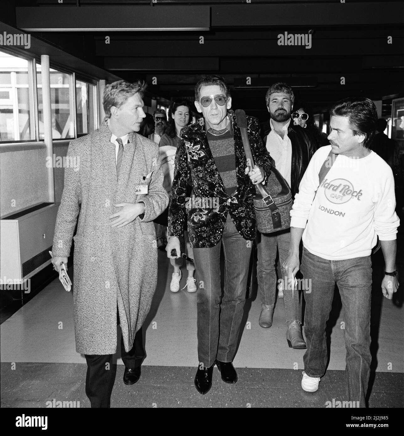 Jerry Lee Lewis at Heathrow Airport. 2nd April 1987 Stock Photo - Alamy