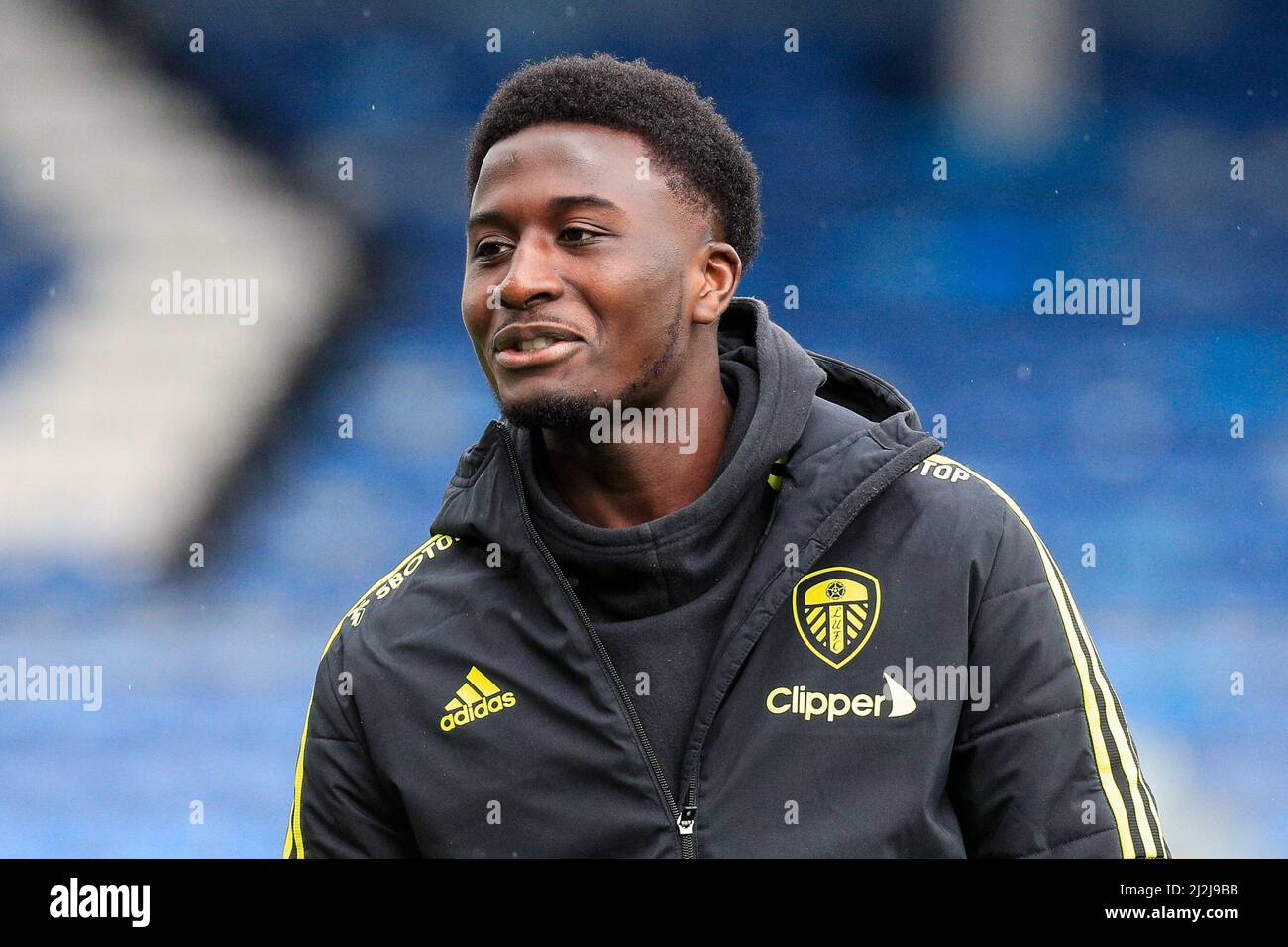 Nohan Kenneh #54 of Leeds United arrives at Elland Road Stadium ahead ...