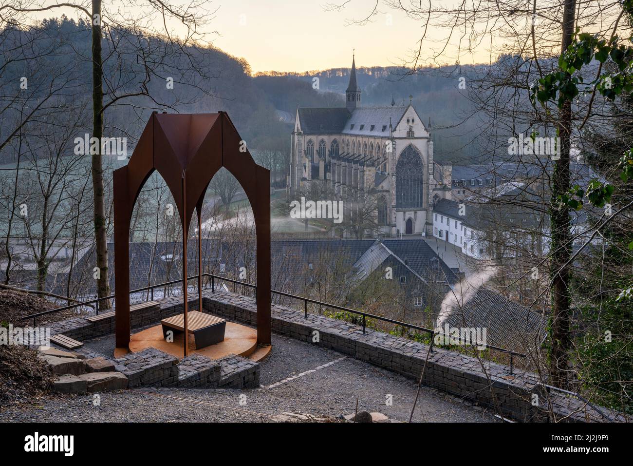 The Cathedral of Altenberg during sunrise, landmark of Bergisches Land ...